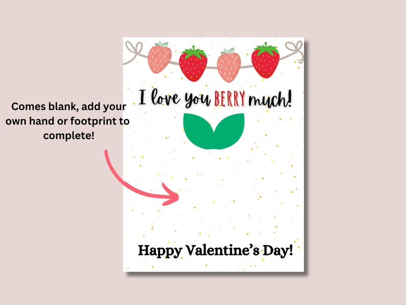 Kids Valentine's Day Craft Handprint Art Love You Berry Much Kids ...