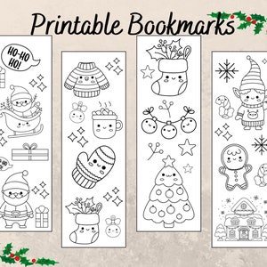 Printable Bookmarks Christmas for Coloring | Classroom Gift | Family ...