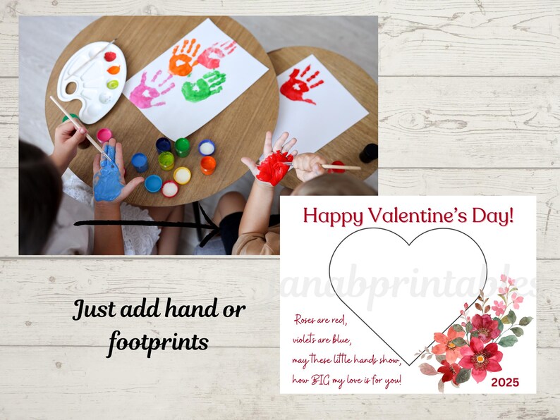 Valentine's Day Handprint Craft Printable Parent Grandparent Gift Baby ...