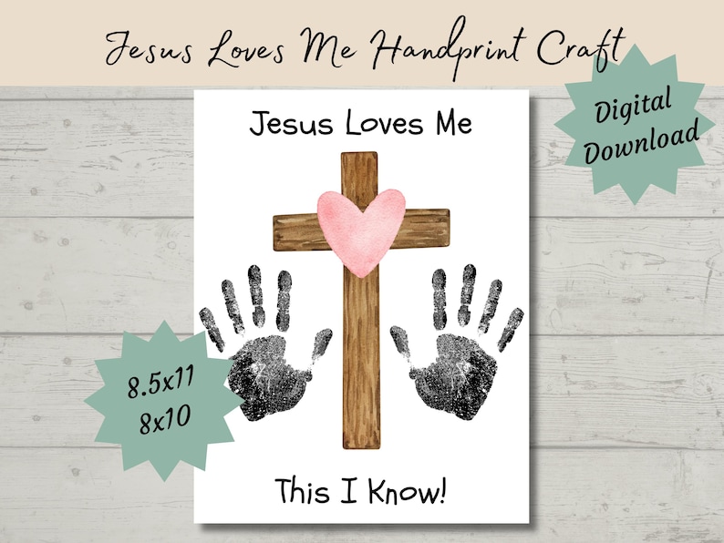 Jesus Loves Me Kids Handprint Activity for Daycare, Sunday School or ...