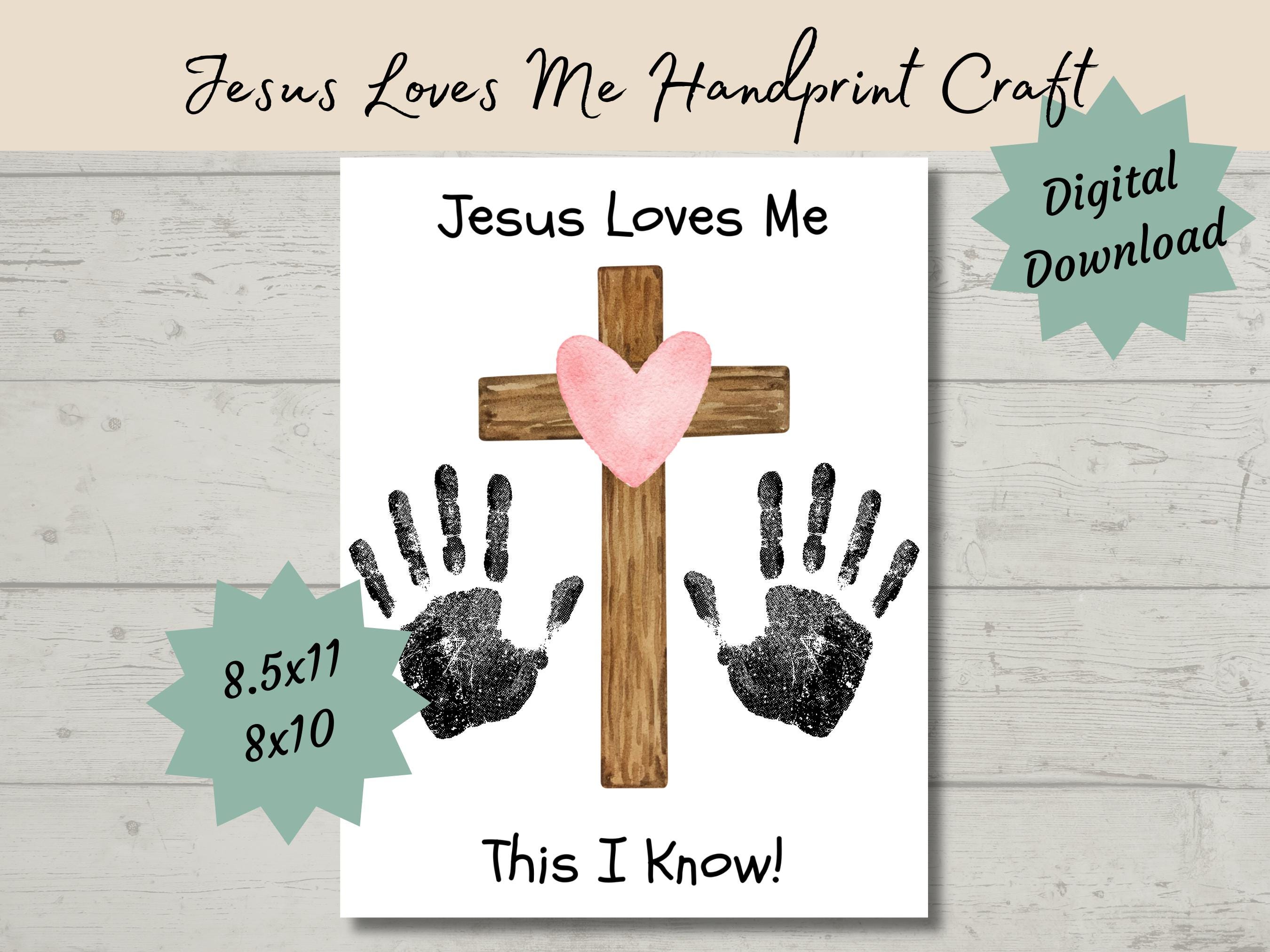 Jesus Loves Me Kids Handprint Activity for Daycare, Sunday School or ...