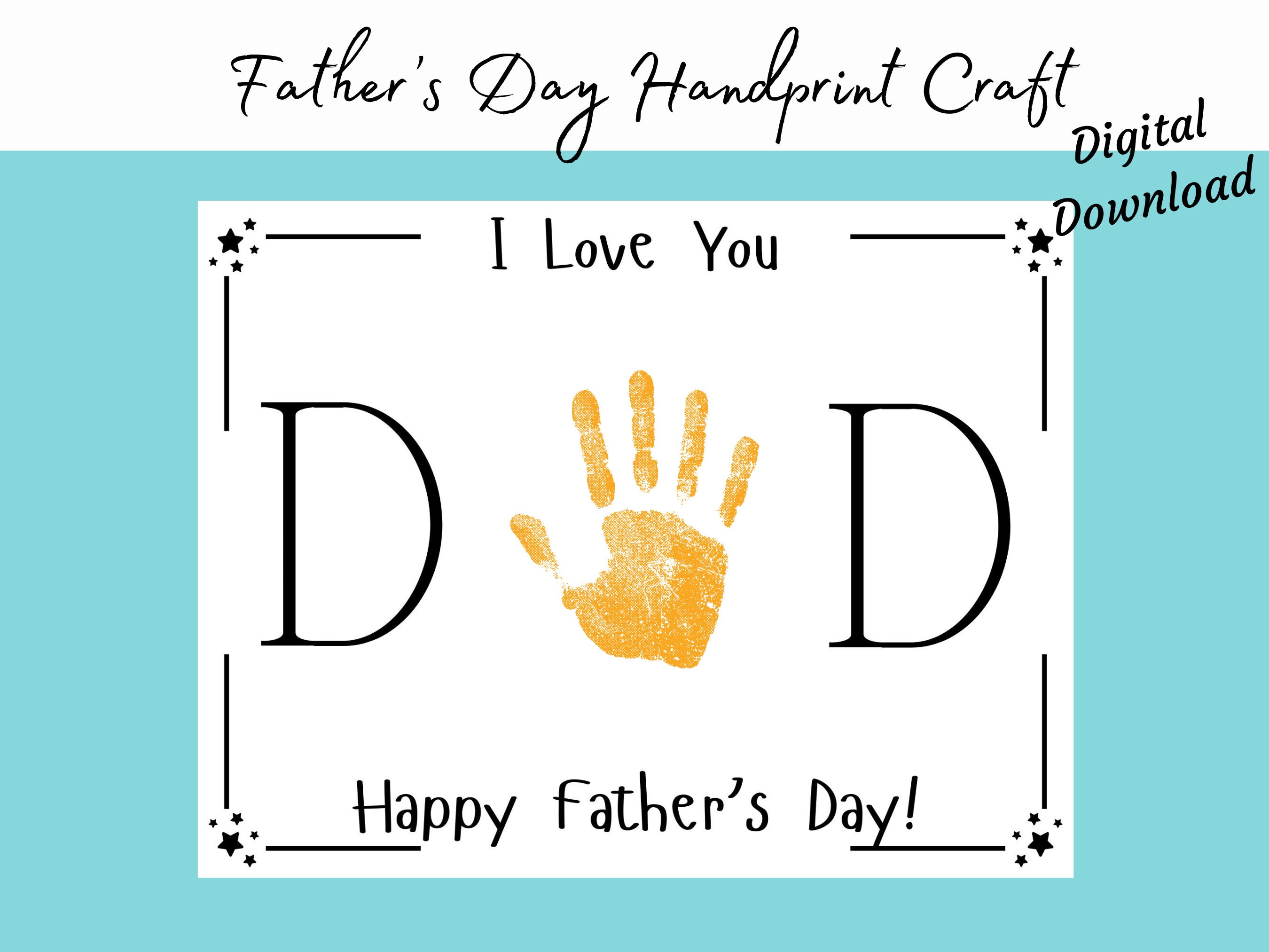 Father's Day Best Dad Handprint Craft Gift for Dad | Activity for Baby ...