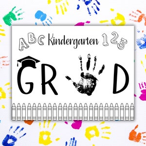 Kids Kindergarten Graduation Handprint Craft Teacher Resource or ...