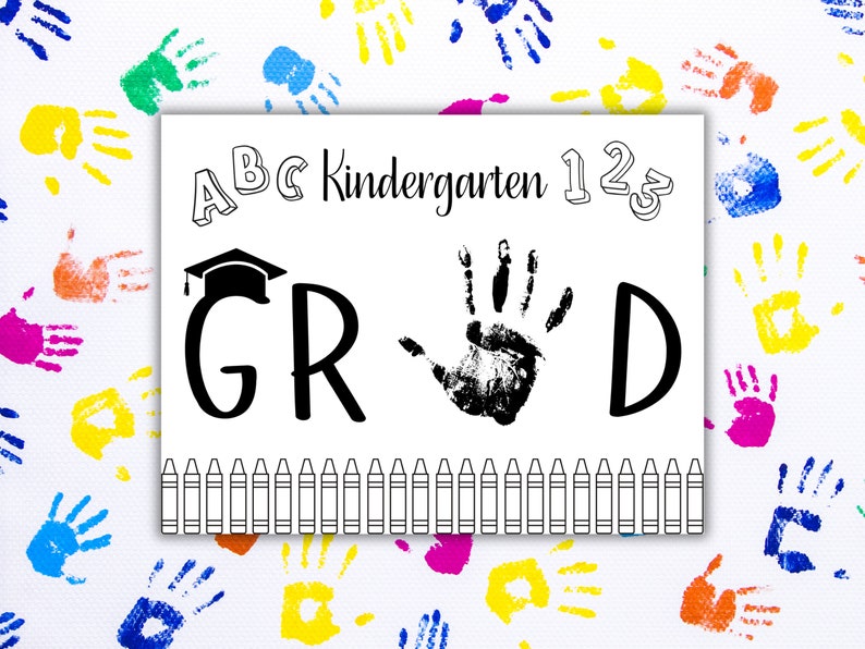 Kids Kindergarten Graduation Handprint Craft Teacher Resource or ...