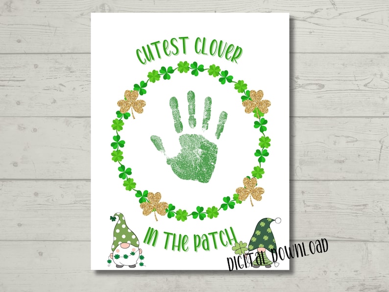 Kids St Patricks Day Handprint Craft Printable Art for Use at Home ...