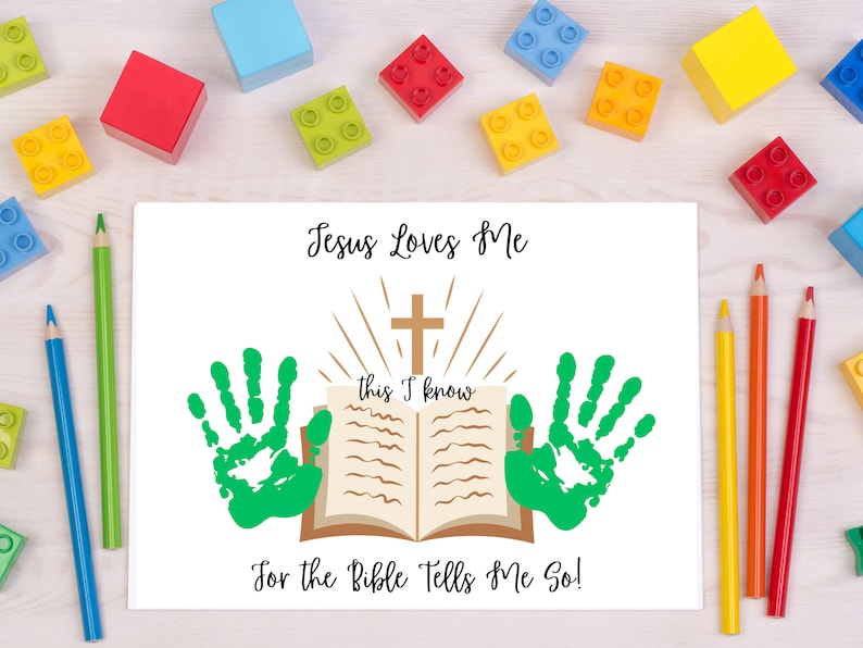 Jesus Loves Me Handprint Craft: Sunday School Printable (digital ...