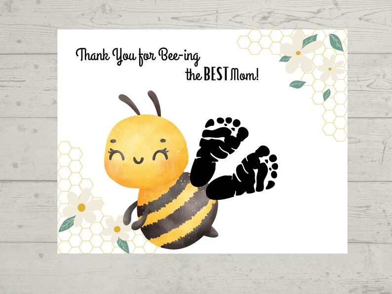 Mothers Day DIY Handprint Craft Card Printable Gift for Mom Best Mom ...