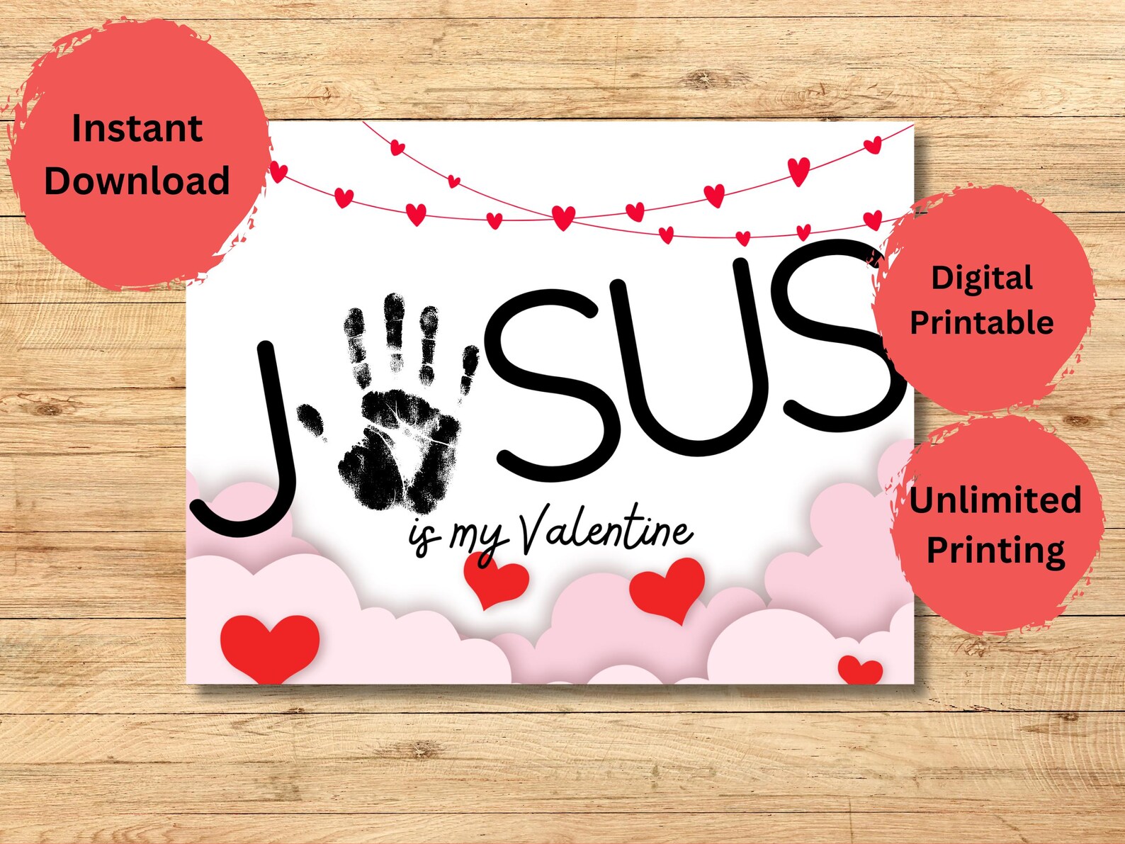 Kids Church Craft Jesus is My Valentine Handprint Art for Babies, Kids ...