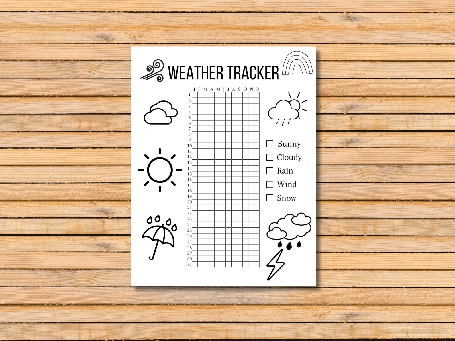 Weather Tracker Chart | Printable Kids Weather Graph | Great for ...