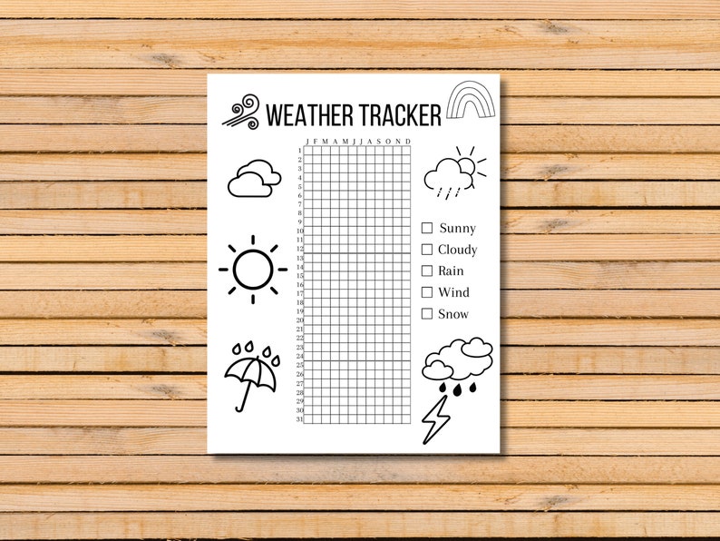 Weather Tracker Chart | Printable Kids Weather Graph | Great for ...