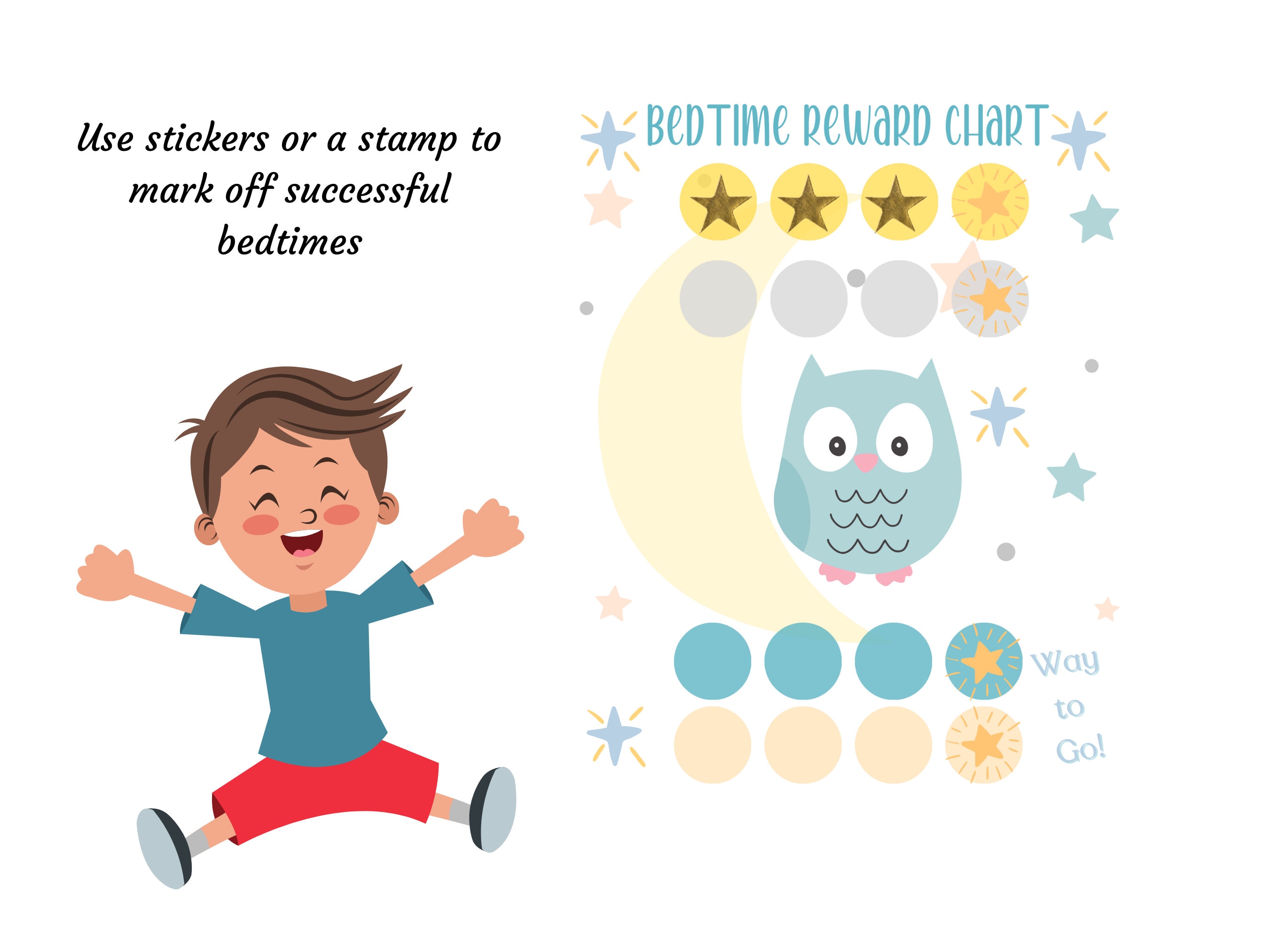 Kids Bedtime Routine Chart Printable Tracker, Stay in Bed Reward Chart ...