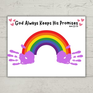 Church Kids Craft God Keeps His Promises Rainbow Handprint Activity for ...