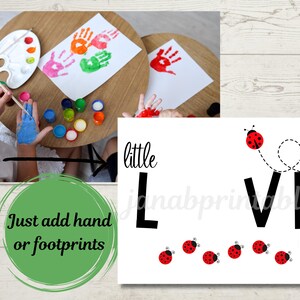 Valentine's Day Handprint Kids Craft Printable, Love Bug Parent Gift ...