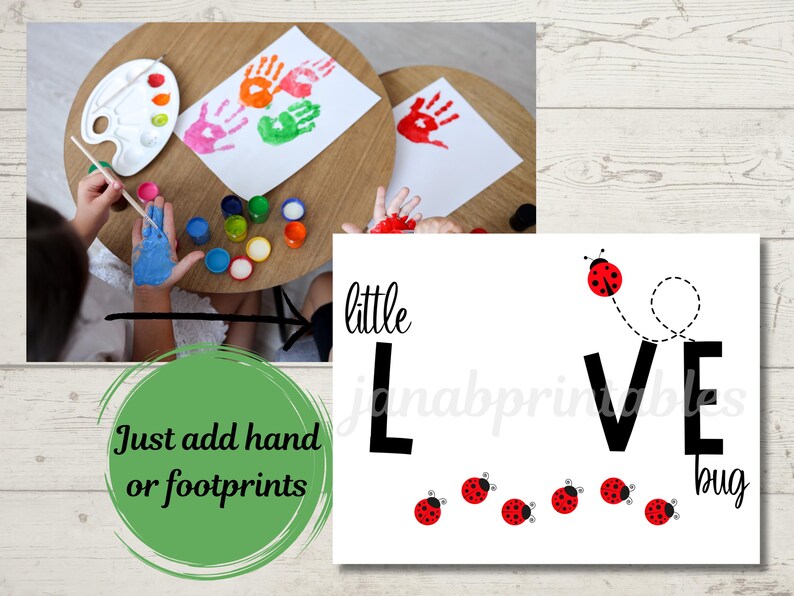 Valentine's Day Handprint Kids Craft Printable, Love Bug Parent Gift ...