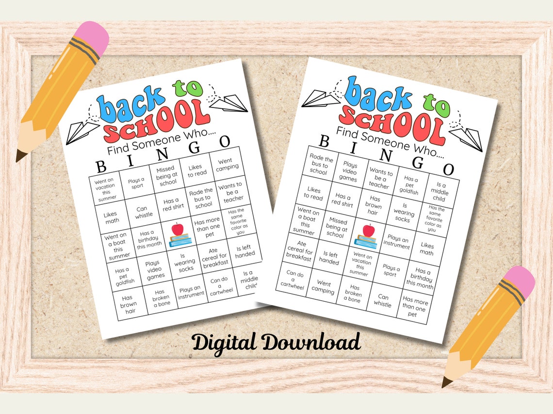 Back to School Bingo Game Printable for Kids | Get to Know You Ice ...