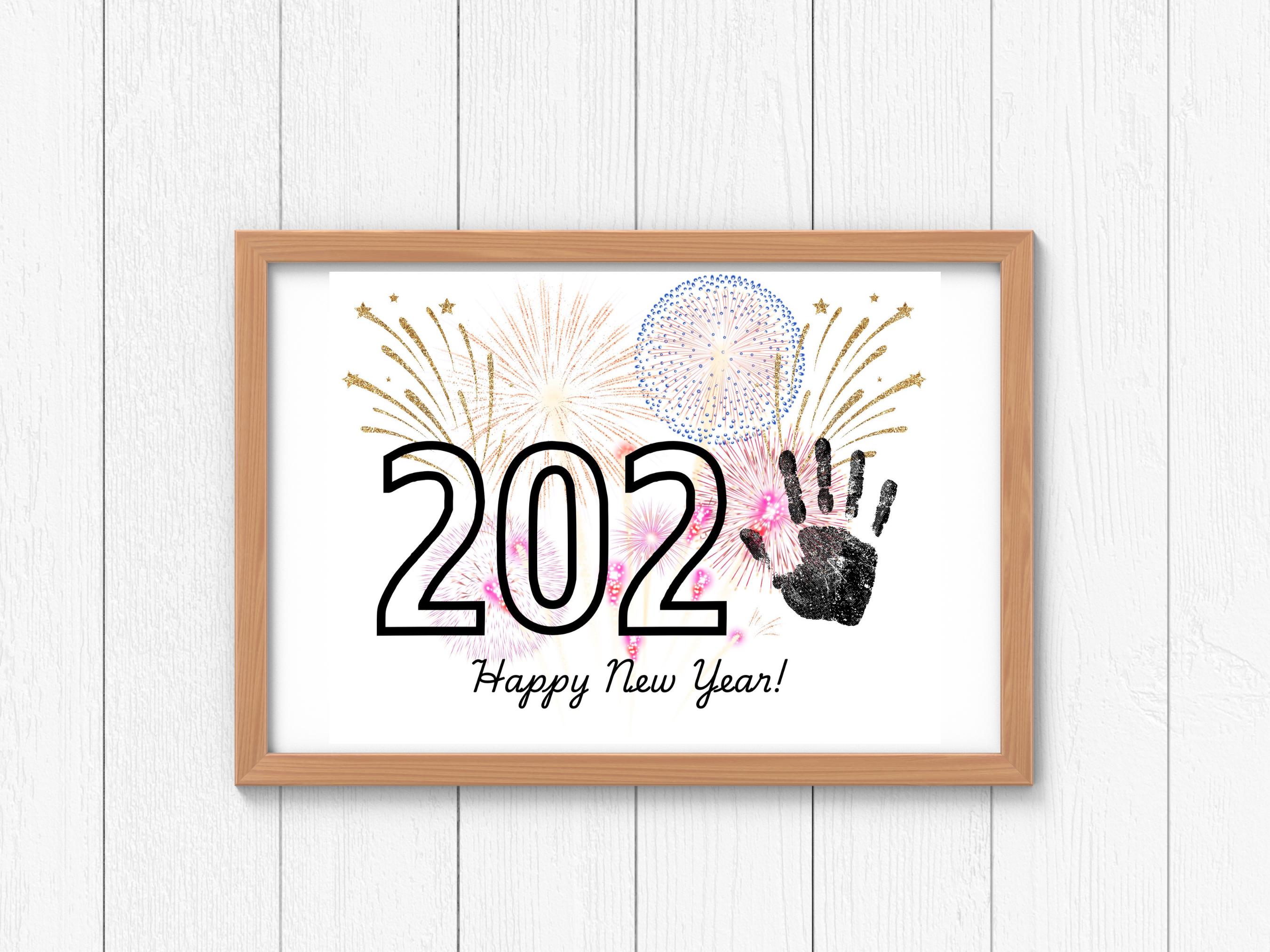 New Years Handprint Craft | 2025 Kids Preschool or Daycare Activity ...