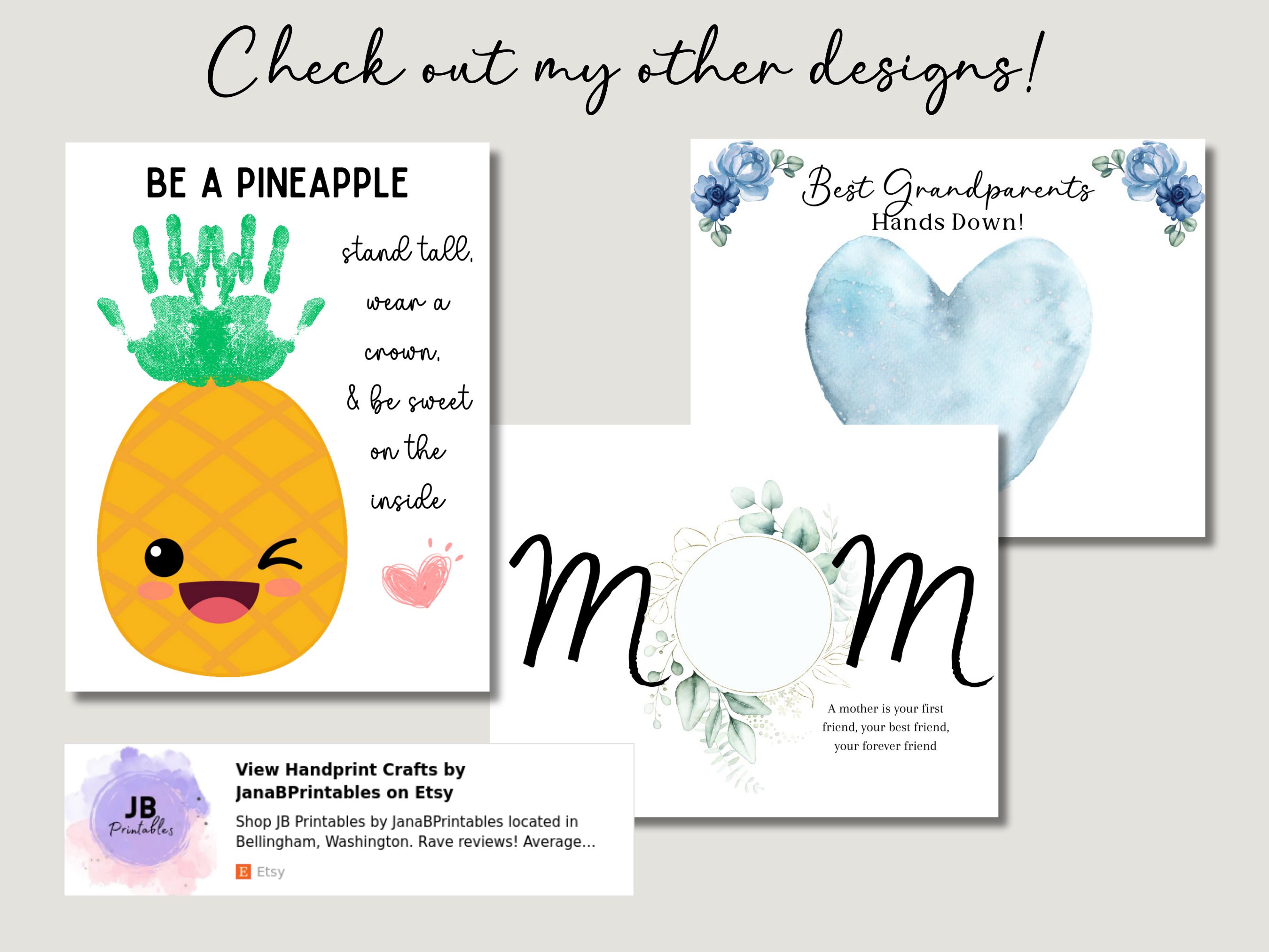 Mother's Day Kids Handprint Flower Craft Printable Gift for Mom ...