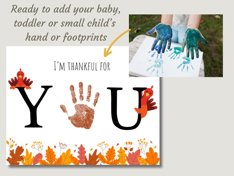 Thankful for You Handprint Thanksgiving Craft Printable for Kids ...