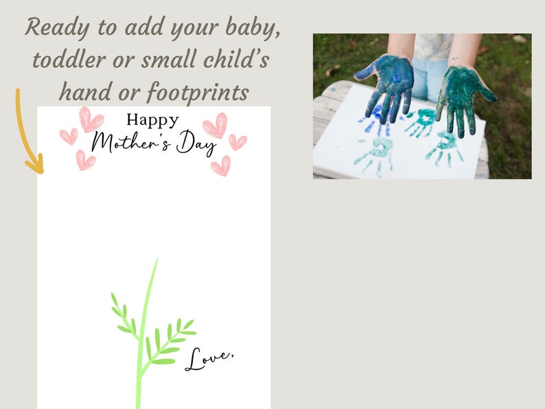 Mother's Day Kids Handprint Flower Craft Printable Gift for Mom ...