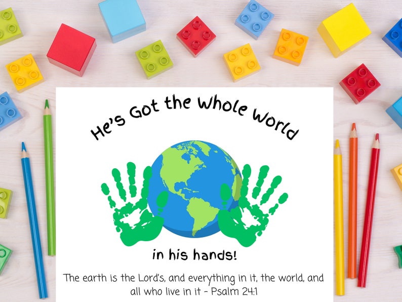 Kids Church Craft Whole World Handprint Art for Babies, Kids, Toddlers ...