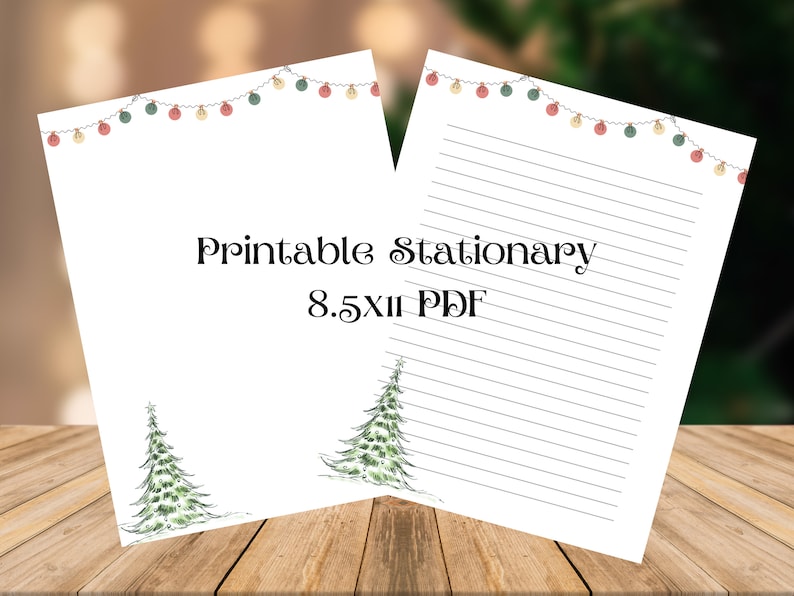 Stationary Christmas Holiday Printable Writing Paper Journal Paper Note ...