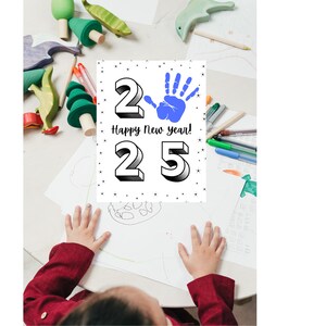 New Years Handprint Craft 2025 Kids Preschool or Daycare Activity ...