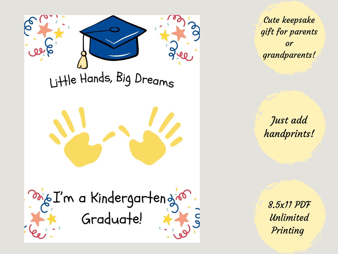 Kindergarten Graduation Handprint Craft Teacher Resource or Homeschool ...