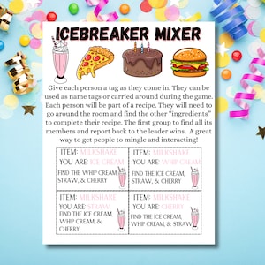 Teen Ice Breaker Group Game Printable Youth Group Icebreaker Classroom ...