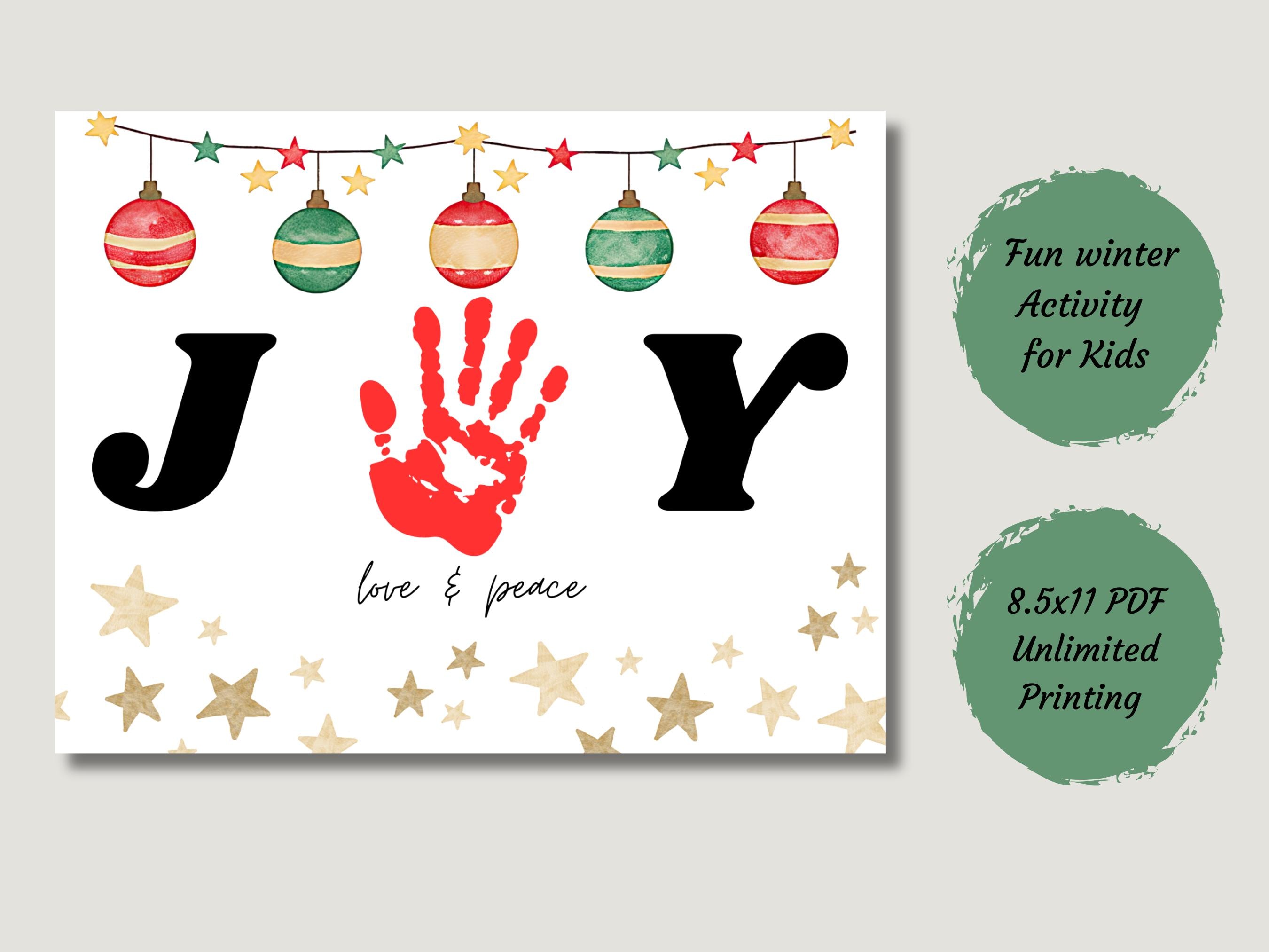 Kids JOY Handprint Christmas Craft Activity for Kids, Fun Holiday Art ...