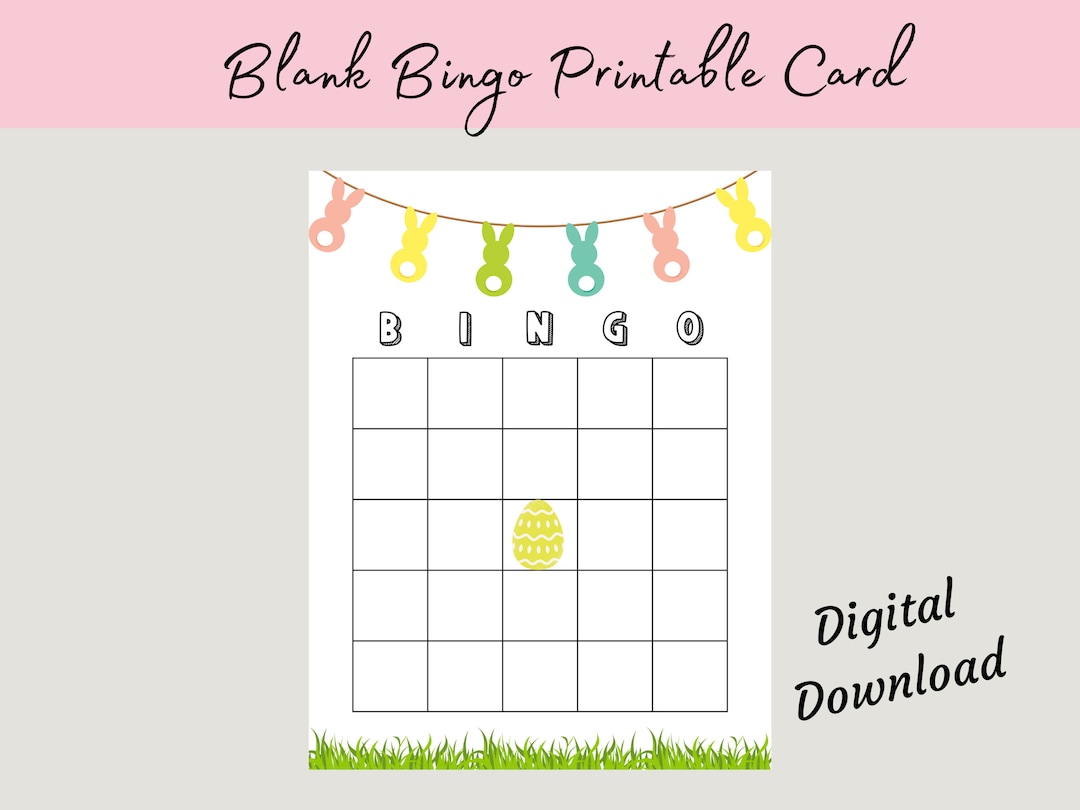 Easter Peeps Blank Bingo Game Card Printable for Home, Classroom or ...