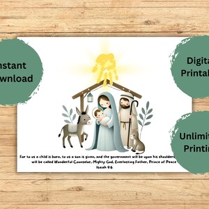 Kids Christmas Nativity Handprint Craft Printable Activity, Baby Jesus ...