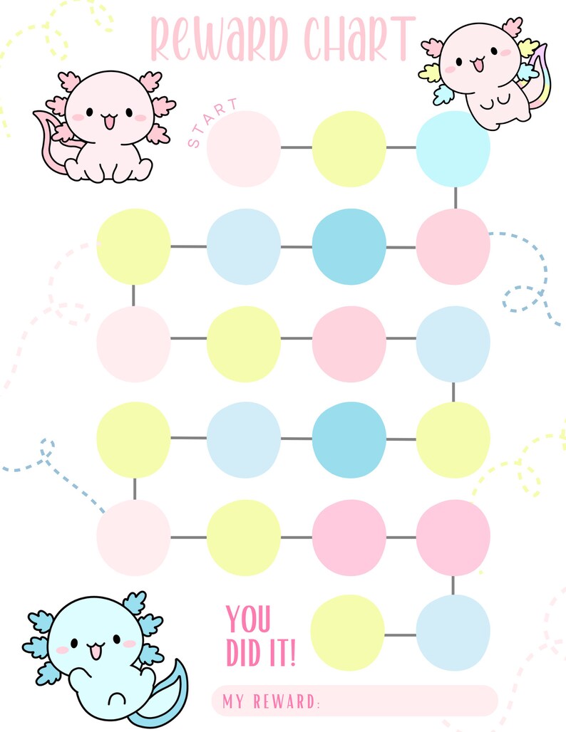 Kids Axolotl Reward Chart: Printable Behavior Tracker (PDF) - Etsy