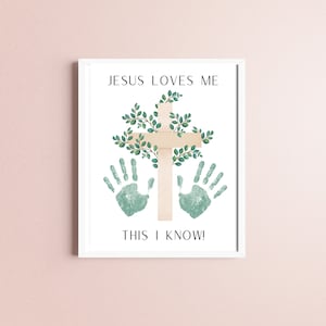 Church Craft Jesus Loves Me Kids Handprint Bundle for Daycare Nursery ...