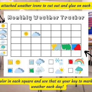 Classroom Weather Tracker Monthly Printable Weather Calendar Tracker ...