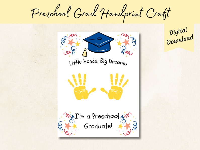 Preschool Graduation Handprint Craft Teacher Resource or Homeschool ...