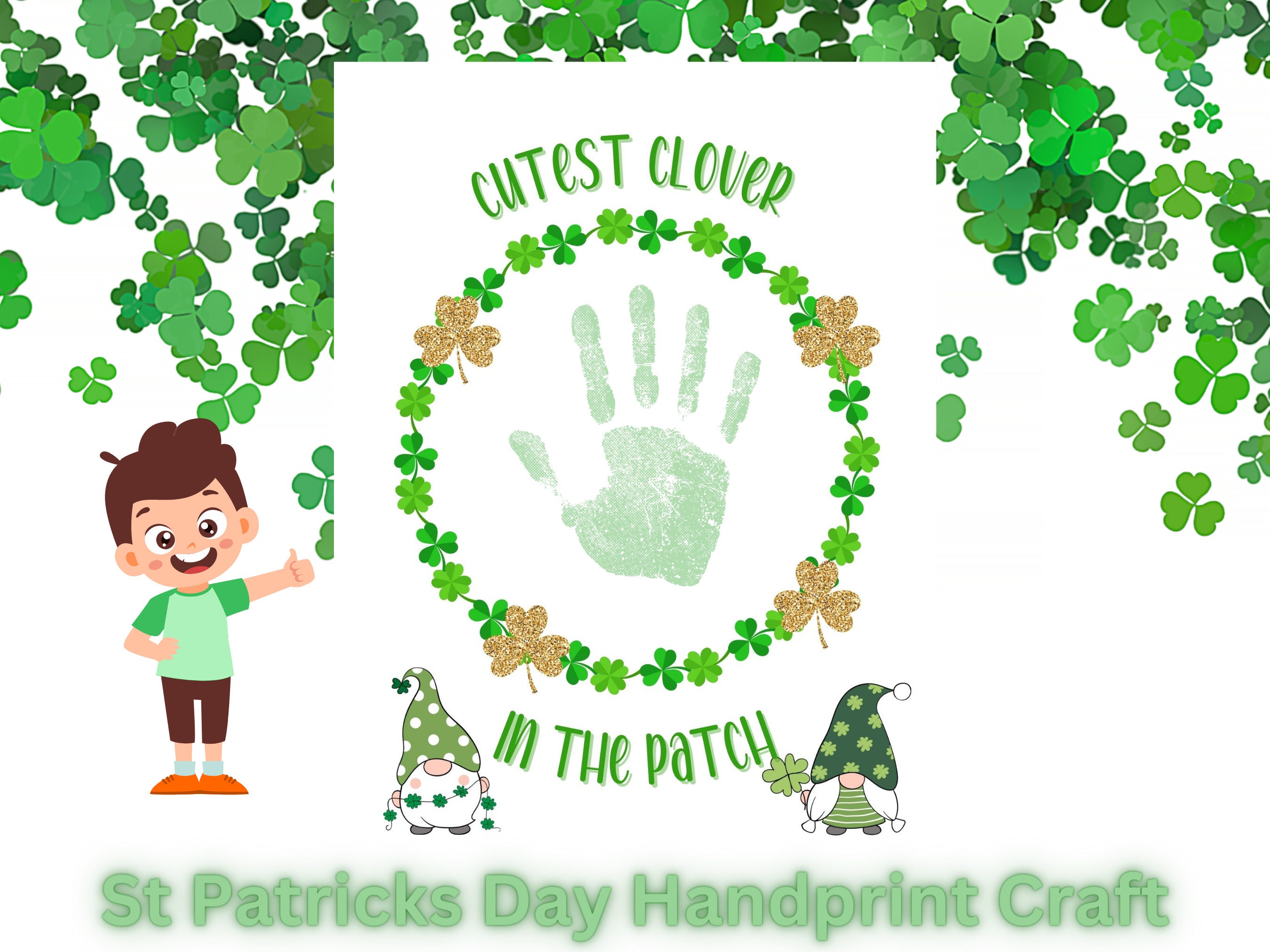 Kids St Patricks Day Handprint Craft Printable Art for Use at Home ...