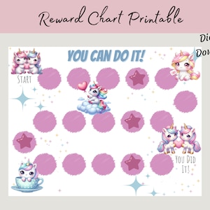 Unicorn Reward Chart Printable: Kids Behavior Tracker (PDF) - Etsy