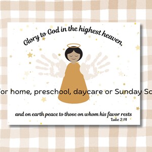 Christmas Angel Handprint Craft, Bible Verse Printable (digital ...