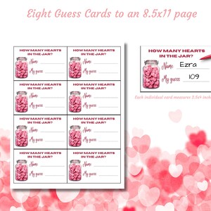 Valentines Day Game Candy Jar Heart Guessing Game Classroom Party ...
