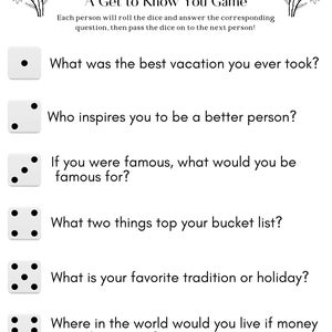 Ice Breaker Group Game Printable Gathering Dicebreaker Activity Mixer ...