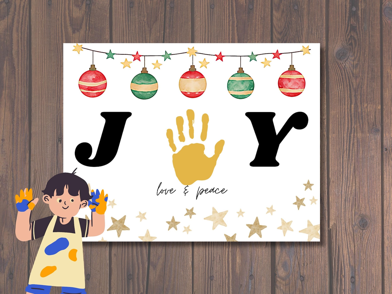 Kids JOY Handprint Christmas Craft Activity for Kids, Fun Holiday Art ...