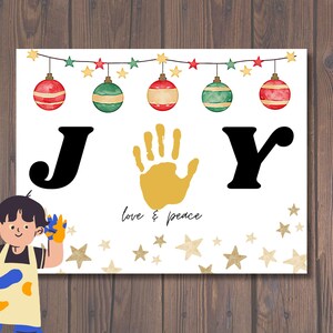 Kids JOY Handprint Christmas Craft Activity for Kids, Fun Holiday Art ...