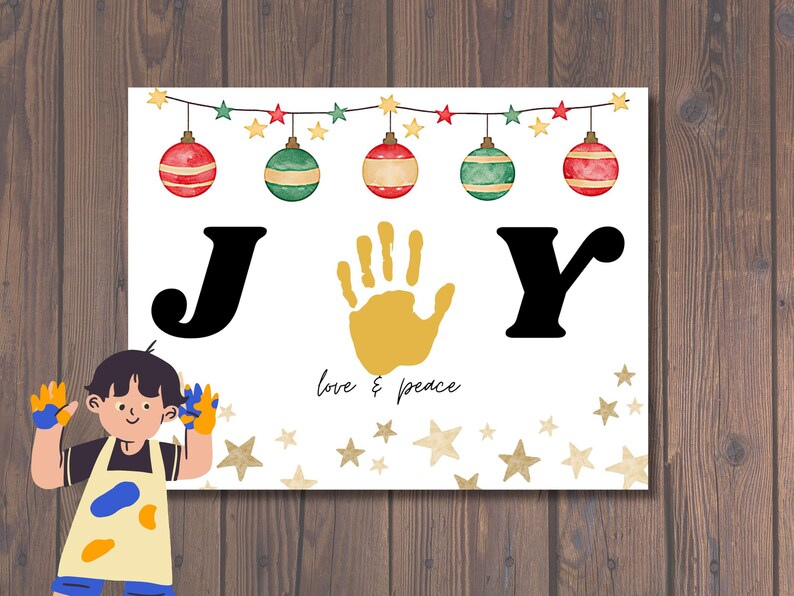 Kids JOY Handprint Christmas Craft Activity for Kids, Fun Holiday Art ...