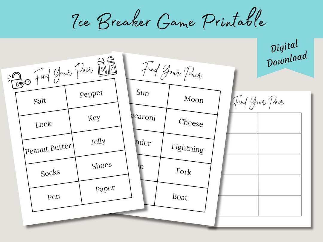 Ice Breaker Group Game Printable - Icebreaker Classroom Mixer or Team ...