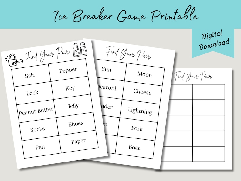 Ice Breaker Group Game Printable - Icebreaker Classroom Mixer or Team ...