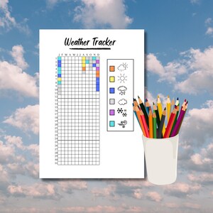 Weather Tracker Printable | Daily Weekly Monthly Weather Chart | Great ...