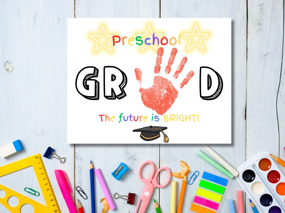 Preschool Grad Handprint Craft Teacher Resource or Homeschool Activity ...