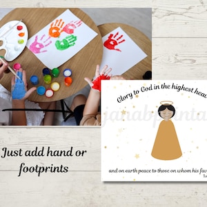 Christmas Angel Handprint Craft, Bible Verse Printable (digital ...