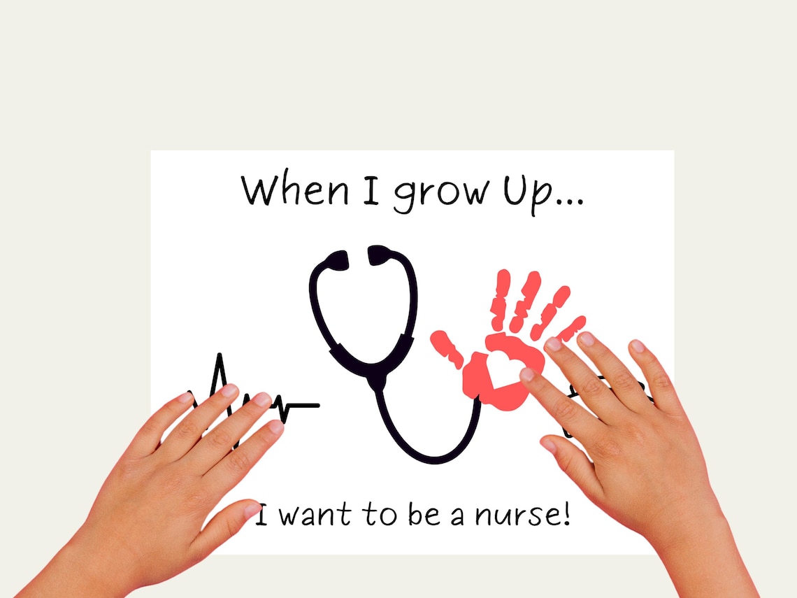 Kids Nurse Handprint Craft: 'when I Grow Up' Activity (digital Download ...