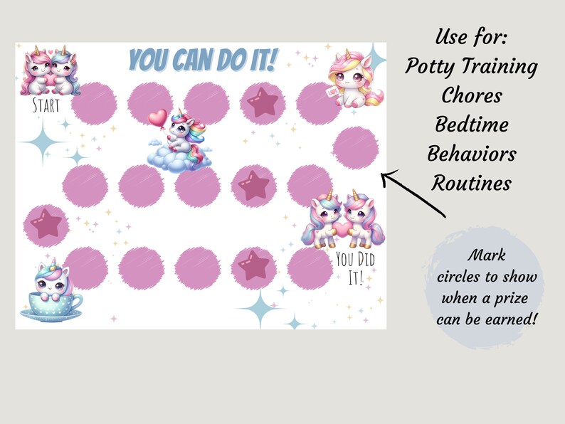 Unicorn Reward Chart Printable Tracker for Girls | Track Positive ...